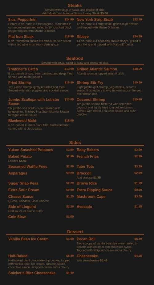 Ropers Regal Beagle menu in Godfrey, Illinois, USA