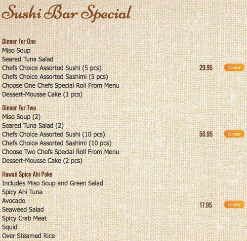 Sumo Japanese Steakhouse & Sushi Restaurant menu in Wenatchee ...