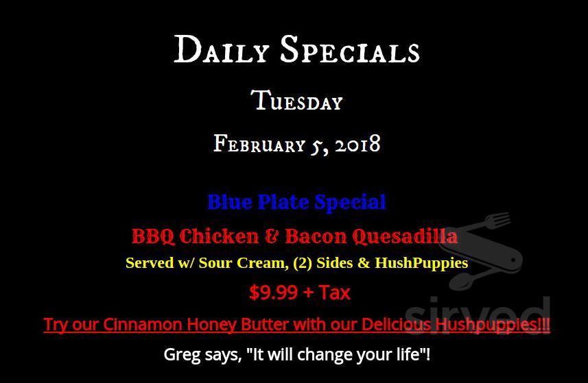 Prissy Polly's BBQ menu in Kernersville, North Carolina, USA