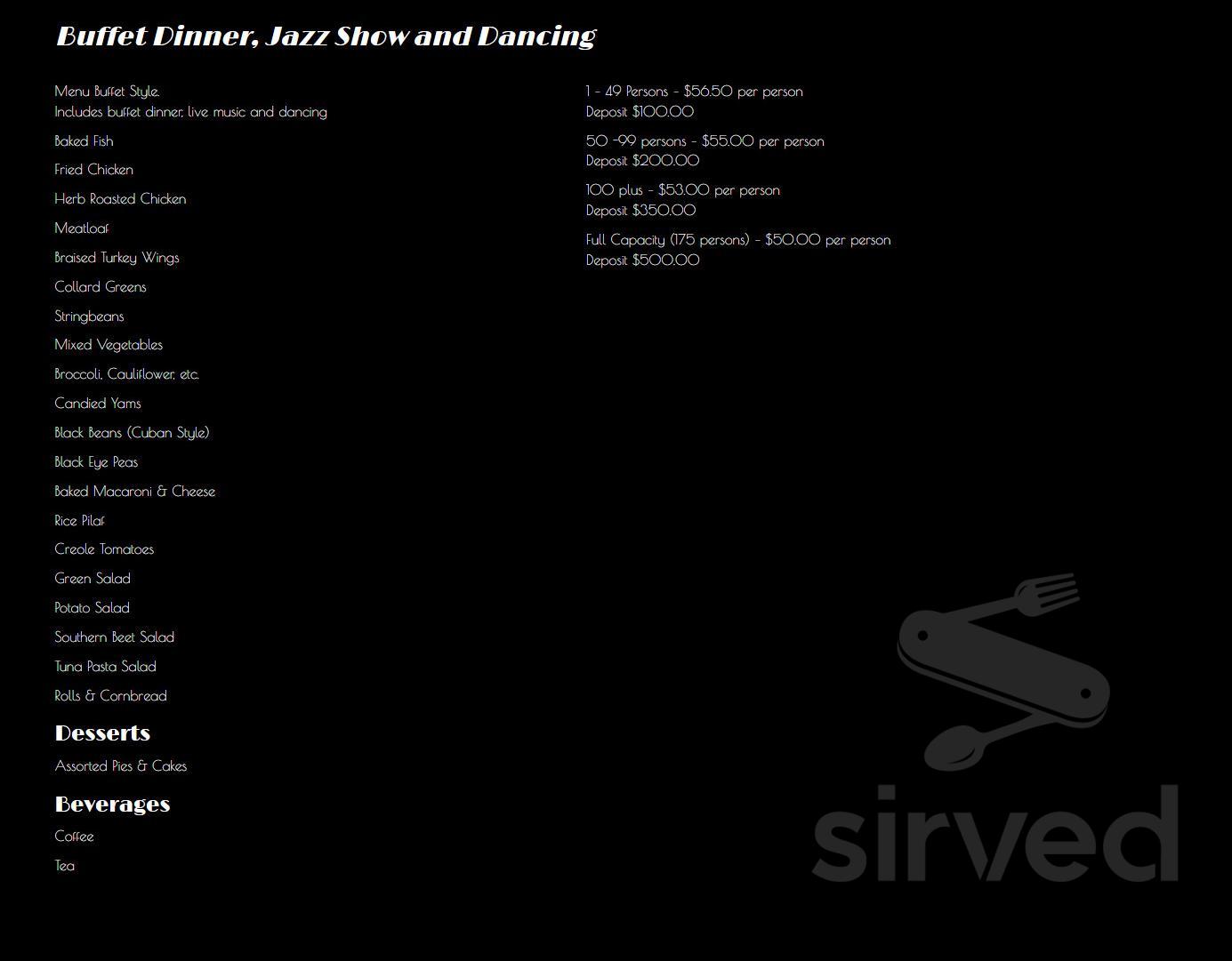 The World Famous Cotton Club menu in New York, New York, USA