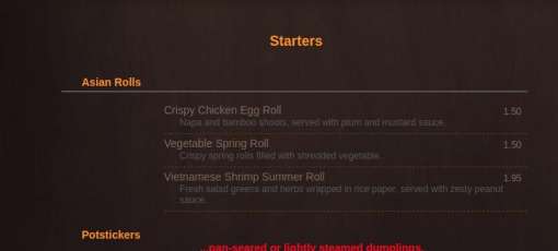 Menu for Red Bowl Asian Bistro in Greenwood, SC | Sirved