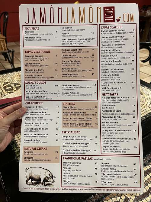 JAMÓN JAMÓN menu in Las Vegas, Nevada, USA