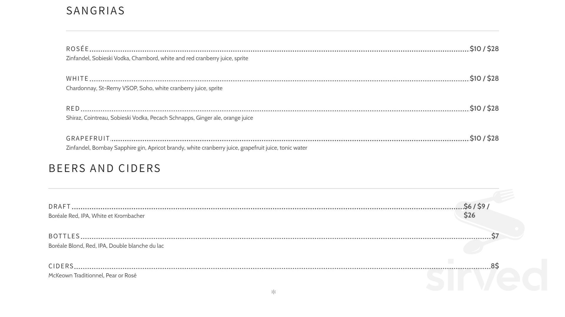 Chez DAVID, Cuisine contemporaine menus in Mont-Tremblant, Quebec, Canada