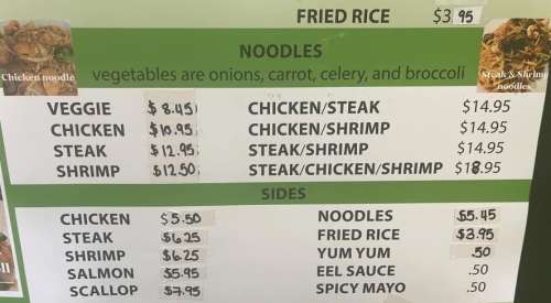 Hoshi Japanese Cuisine Express Washington menu in Washington, Missouri, USA