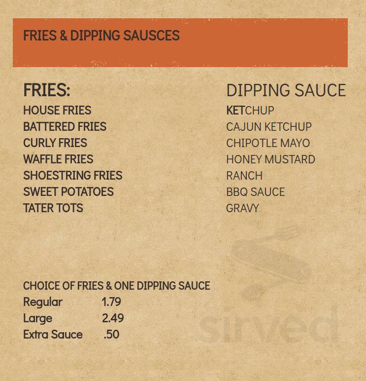House of Fries menu in Houston, Texas, USA