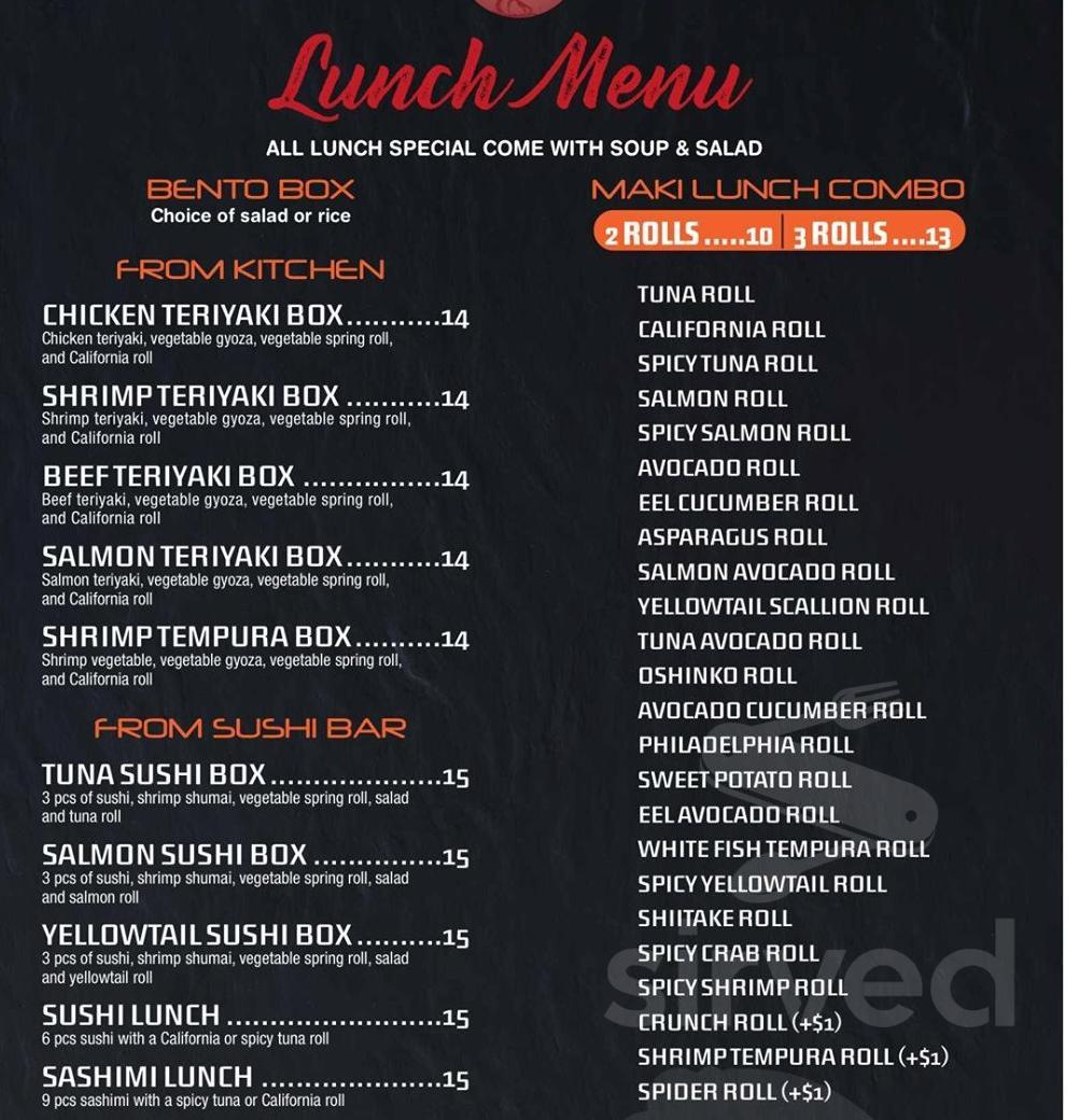 Temaki menus in Marquette, Michigan, United States