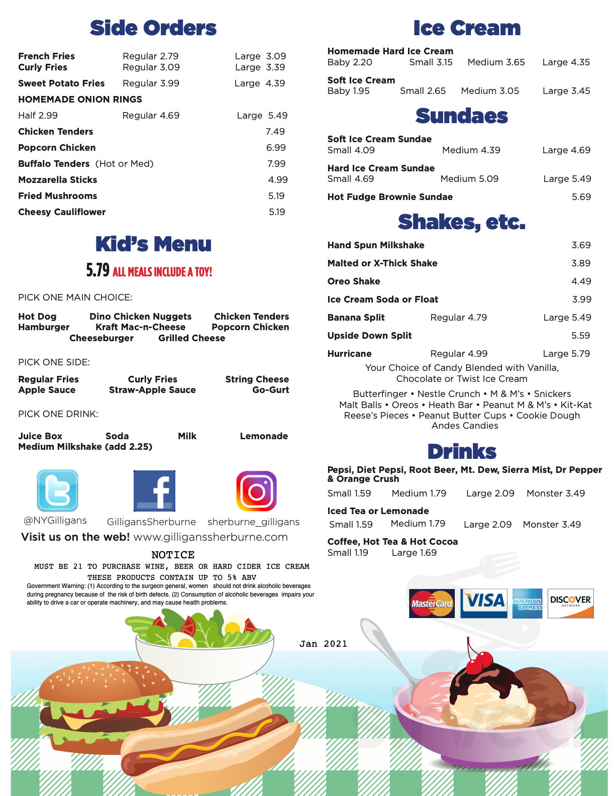 Menu for Gilligan's Island in Sherburne, NY | Sirved