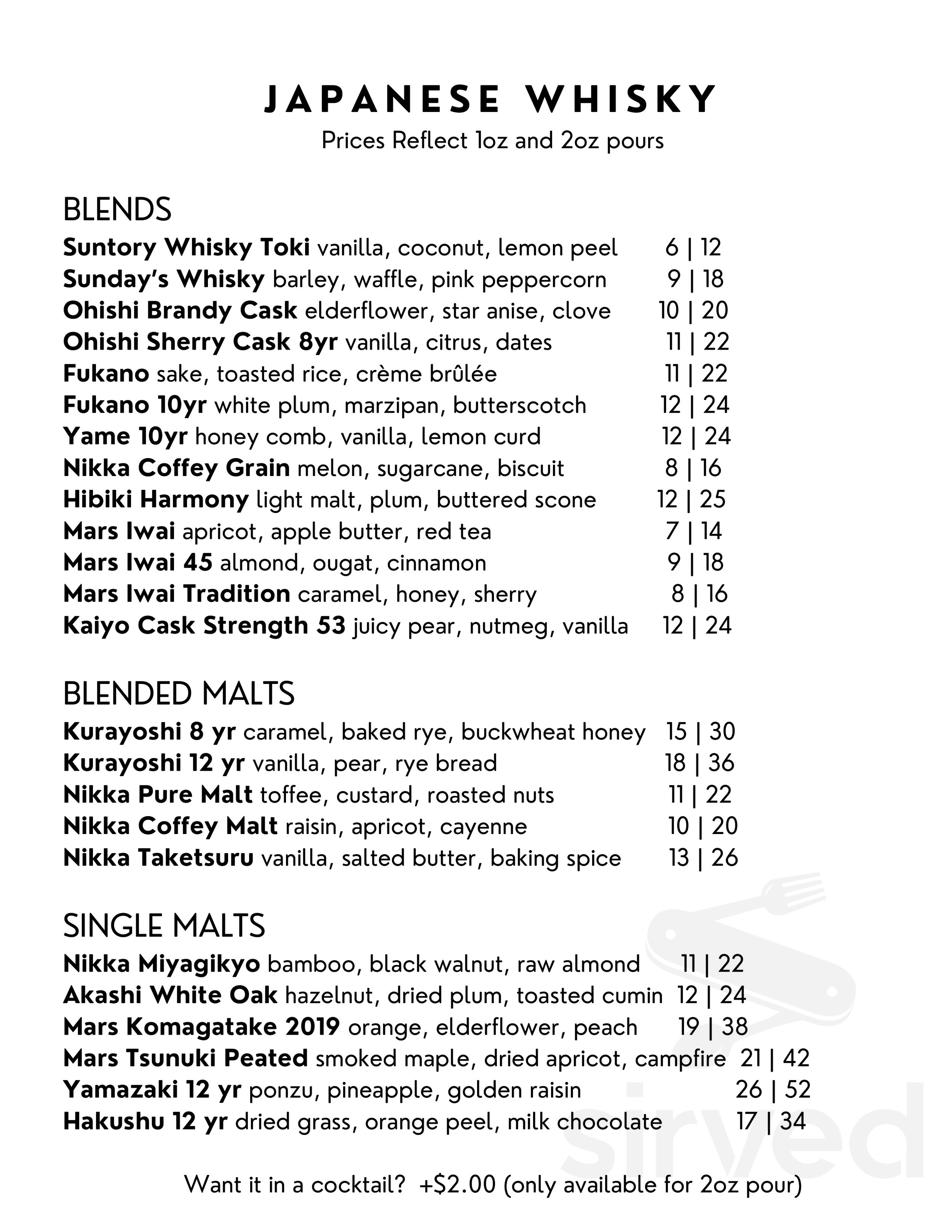Menu for Yuzu Kitchen in Pittsburgh, PA | Sirved