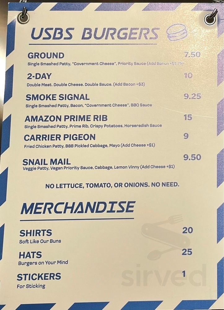 Menu - Miami FL's United States Burger Service | Sirved