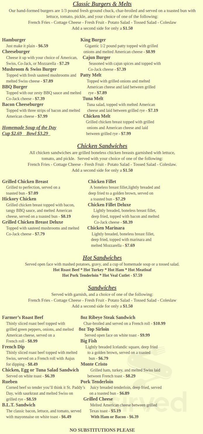 Menu - Rockford IL's Johnny Pamcakes | Sirved