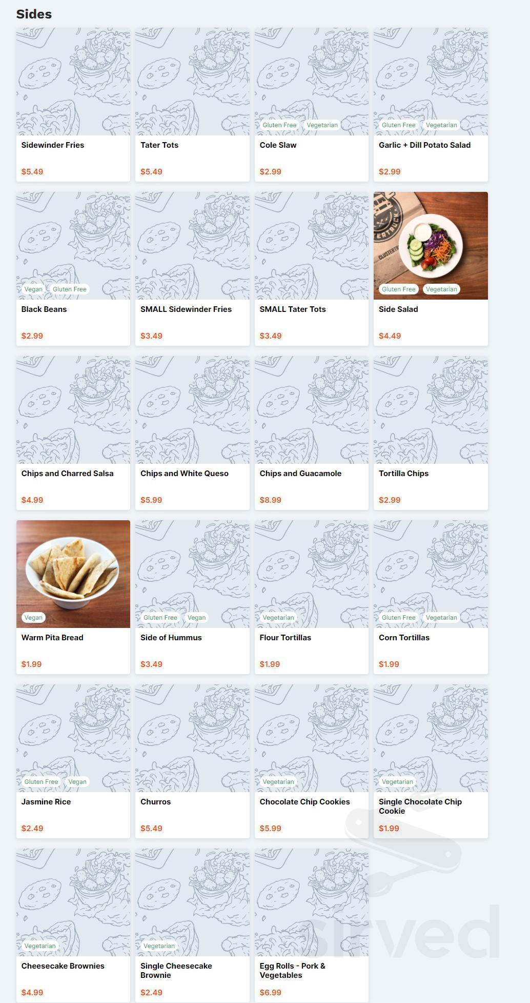 Menu - Indianapolis IN's ClusterTruck | Sirved