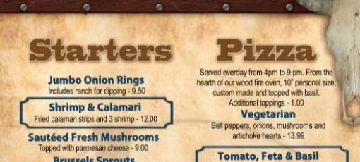 Menu for Loading Chute Restaurant and Barn in Creston, CA | Sirved