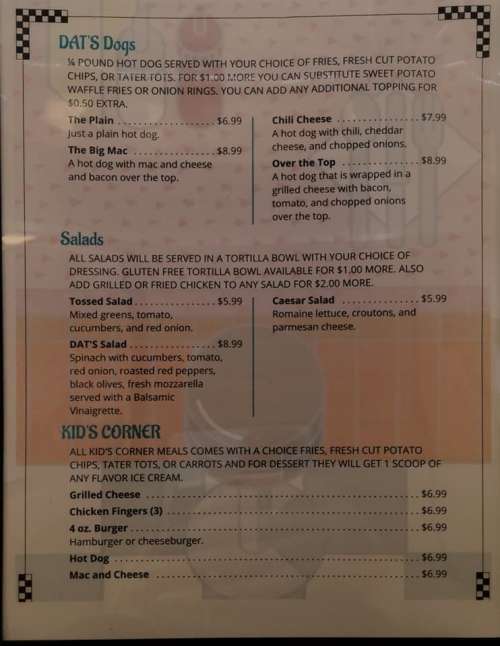 DAT's Eats, Treats, & Sweets menu in Nazareth, Pennsylvania, USA