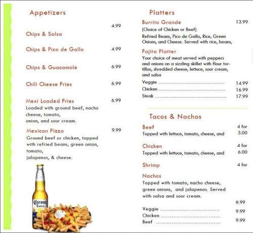 Southside Tap & Grille menu in Chatham, Ontario, Canada