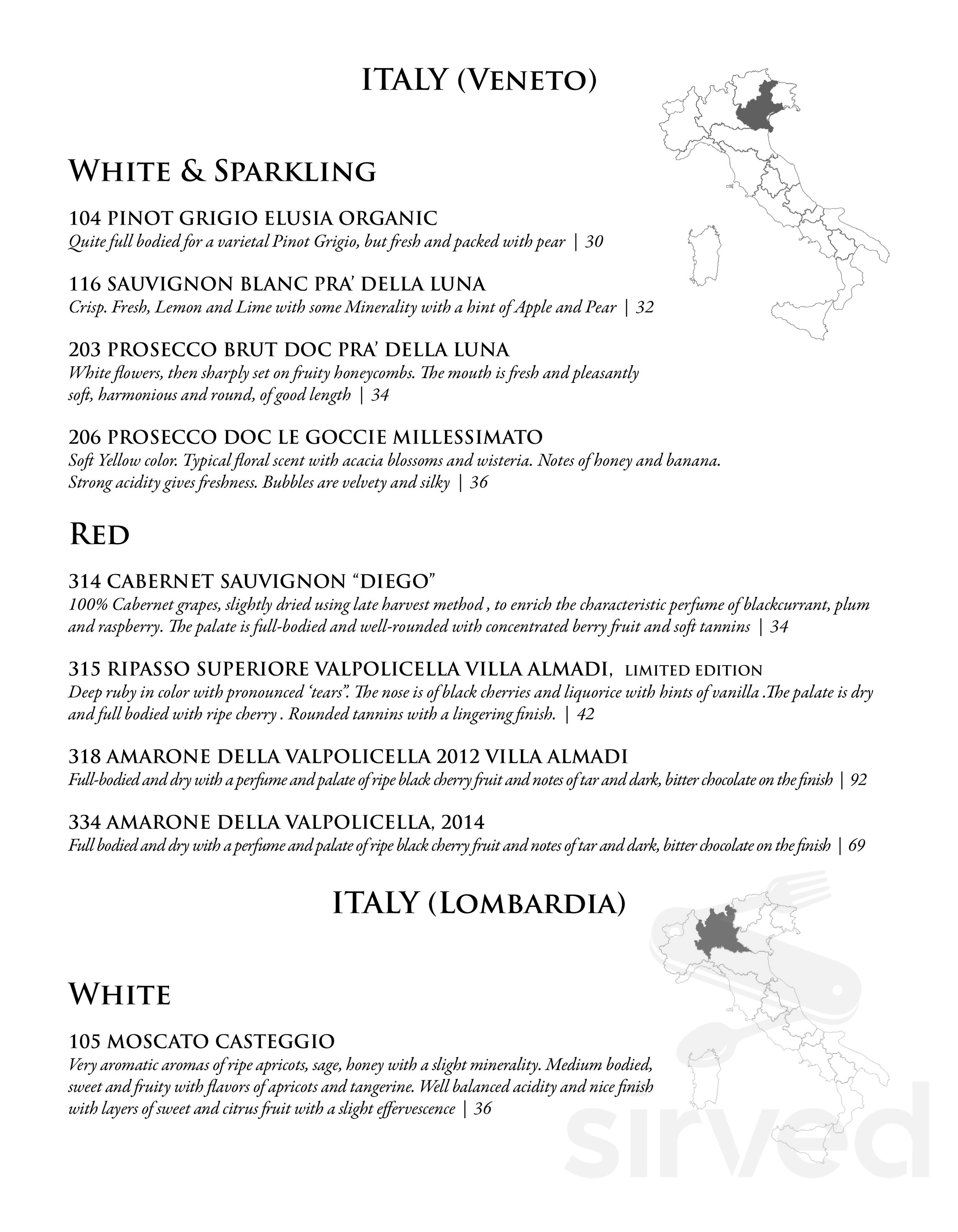 Carmelo's Italian Ristorante menu in Punta Gorda, Florida, USA