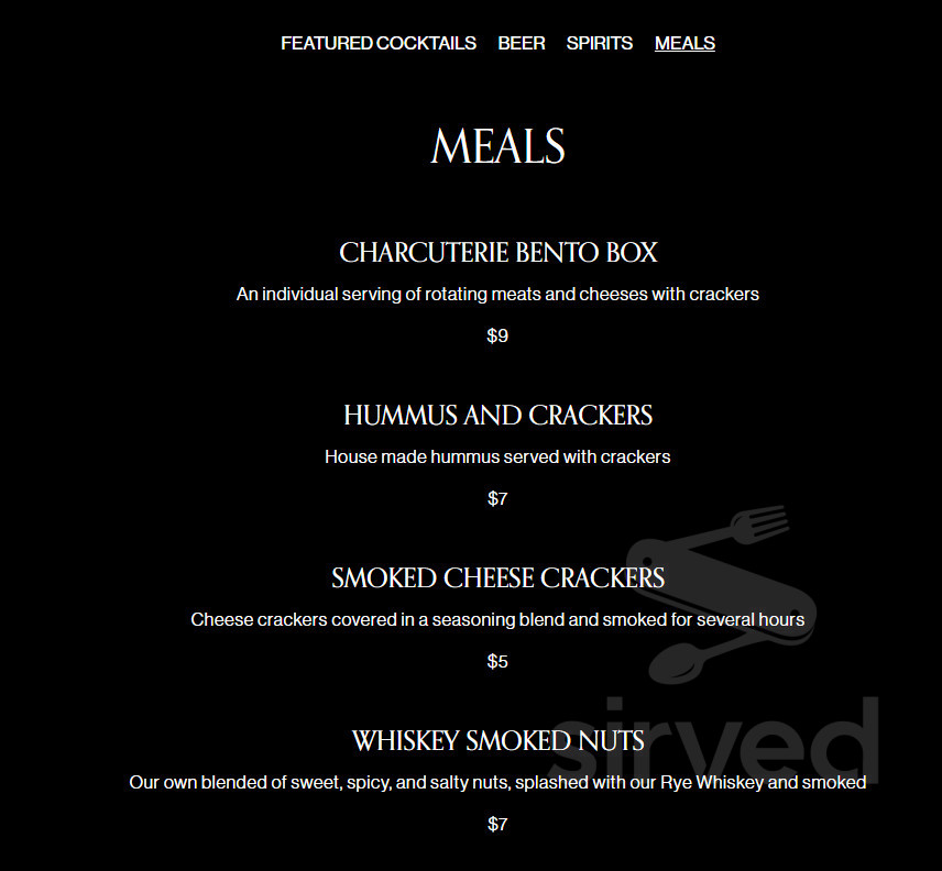 Three Bridges Distillery & Taproom menu in Midland, Michigan, USA