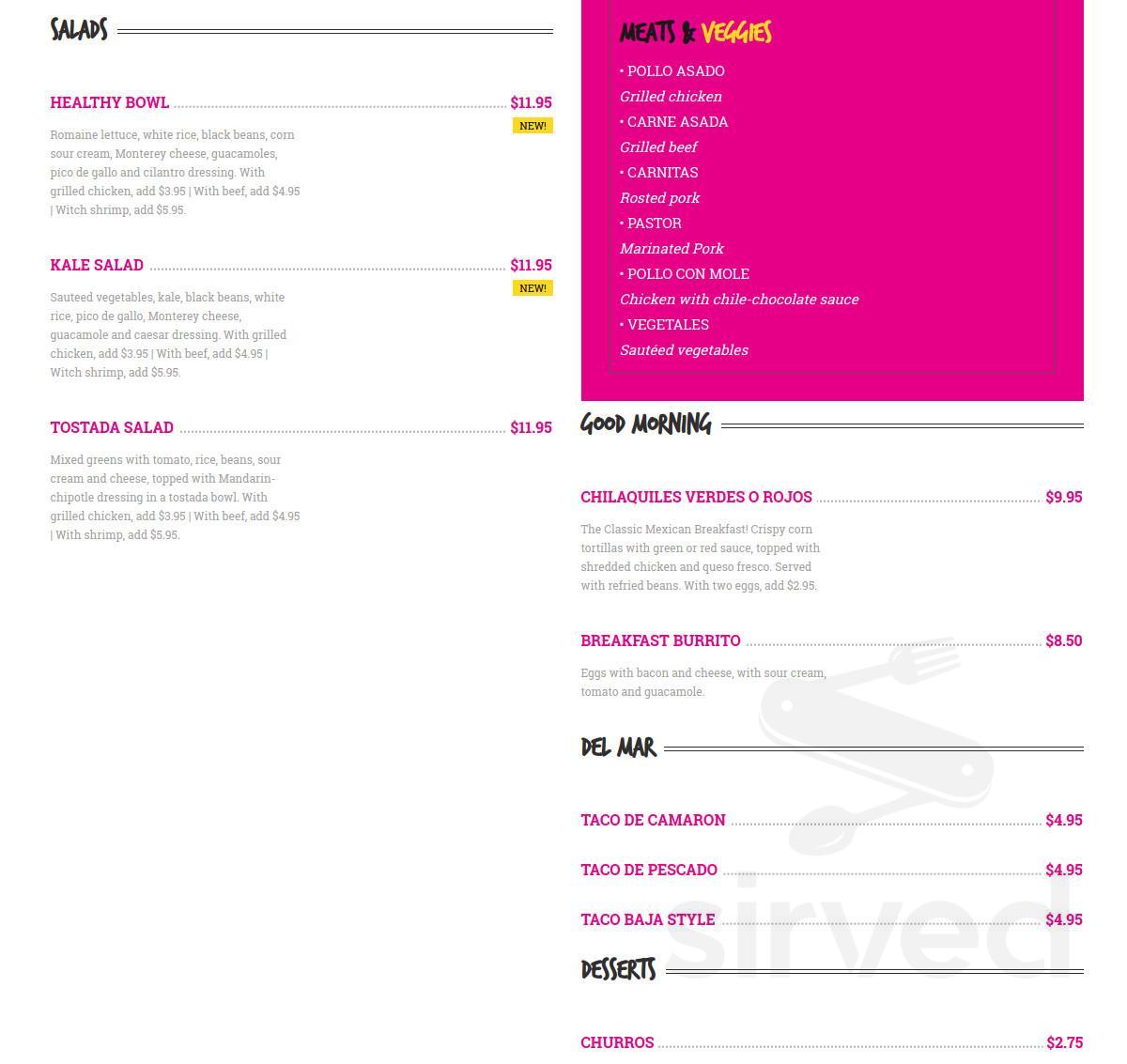 Frida Tacos - Brentwood menu in Santa Monica, California, USA