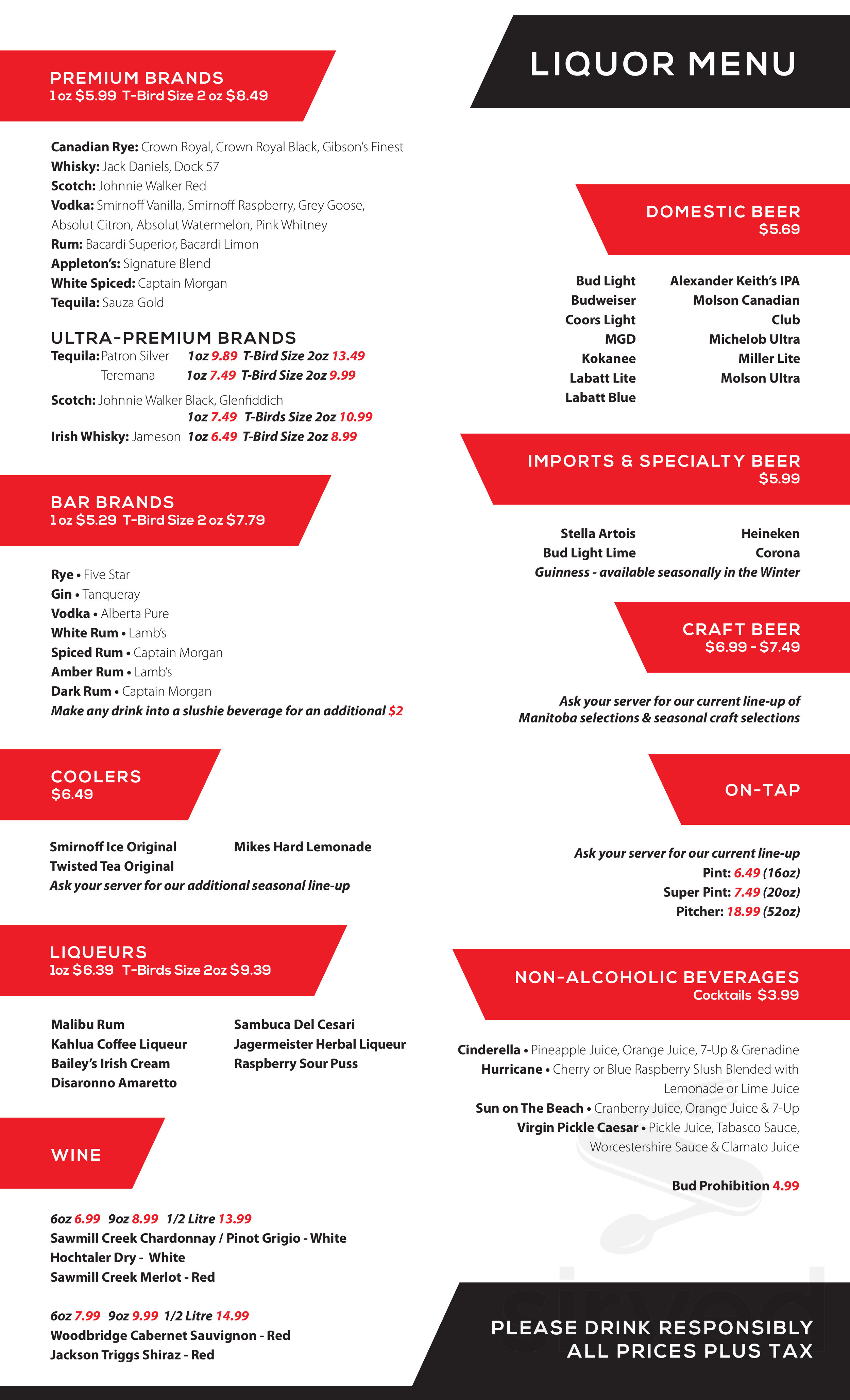 Pizza Place menu in Brandon, Manitoba, Canada