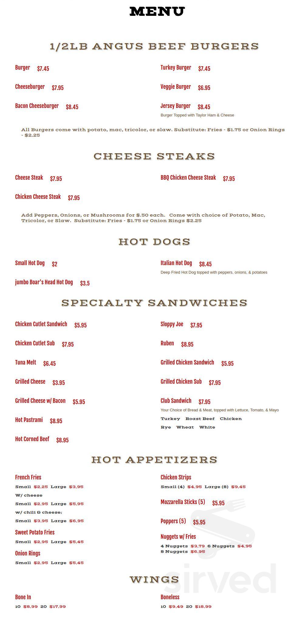 Piggy's Deli & BBQ menu in Hackettstown, New Jersey, USA