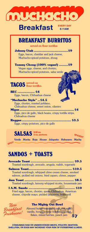Muchacho menu in Atlanta, Georgia, USA