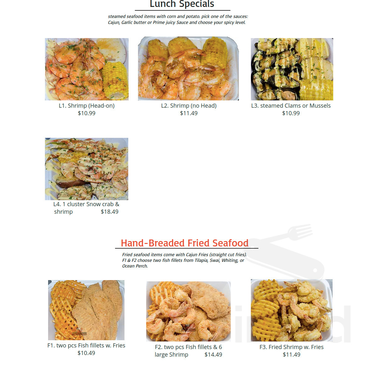 Prime Seafood Market menu in Stone Mountain, Georgia, USA