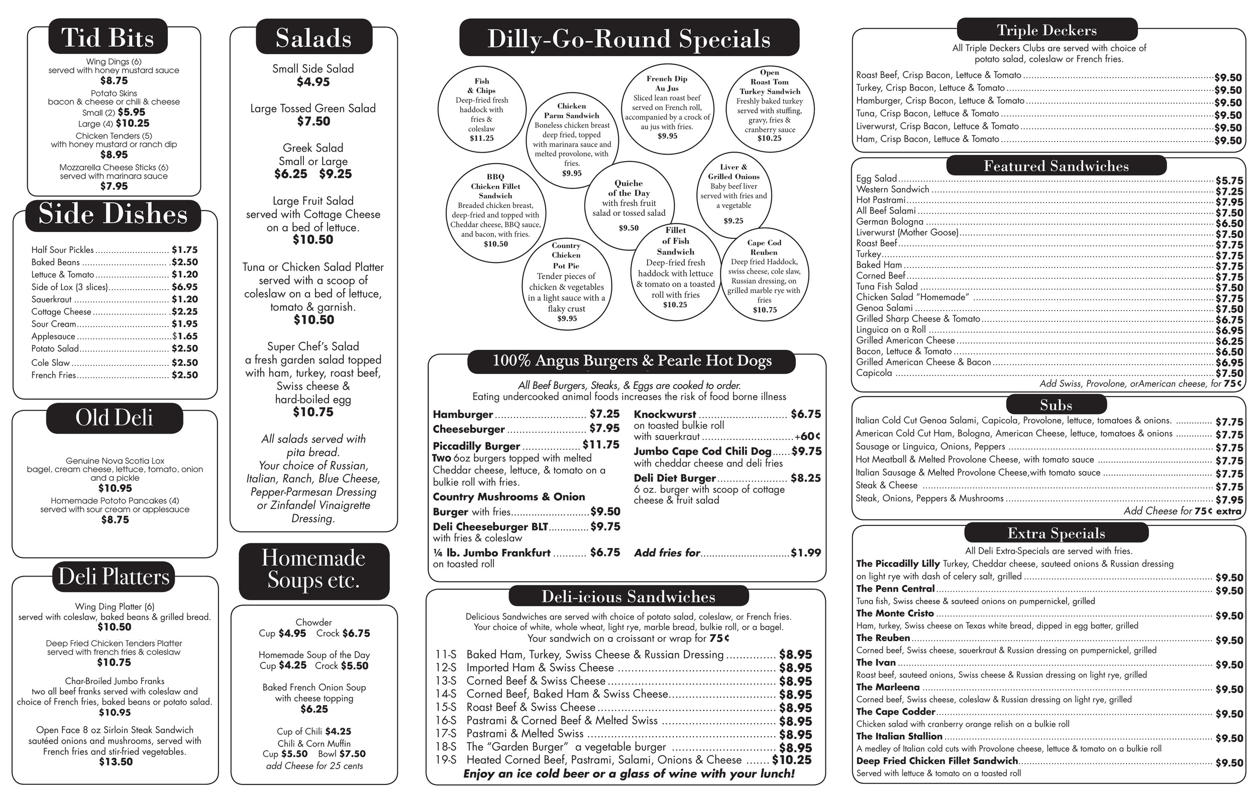 Piccadilly Cafe & Deli menu in South Yarmouth, Massachusetts, USA