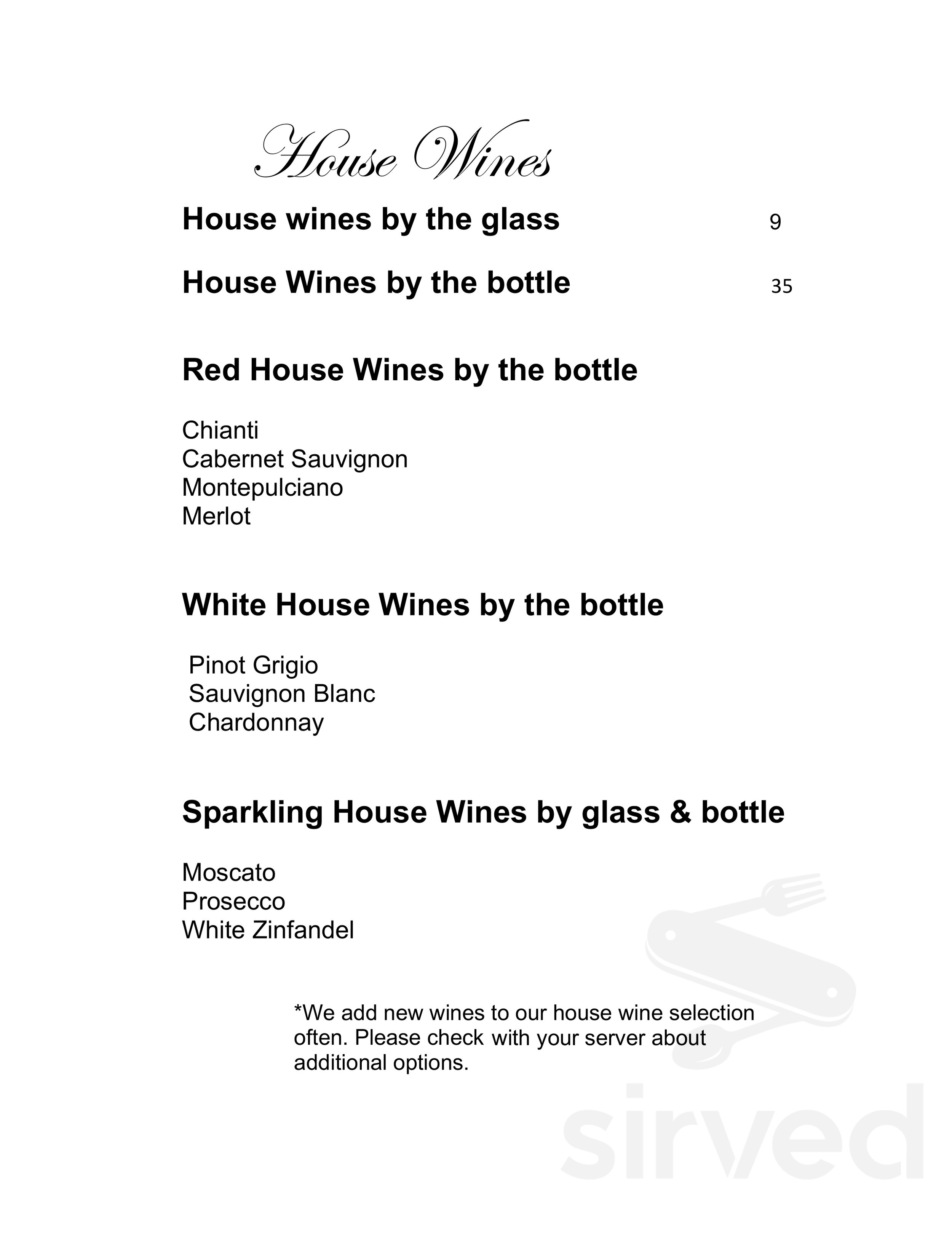 Bellissimo Restaurant menu in Fairfax, Virginia, USA