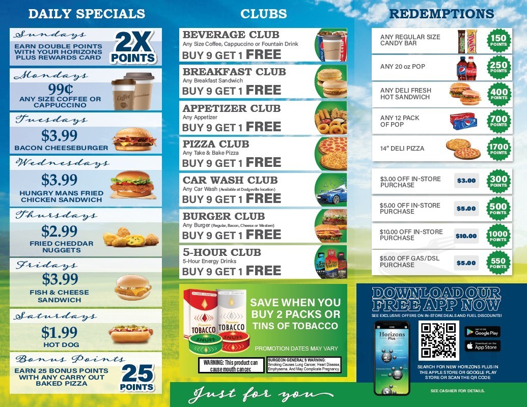 Cenex - Dodgeville (New Horizons) menu in Dodgeville, Wisconsin, USA