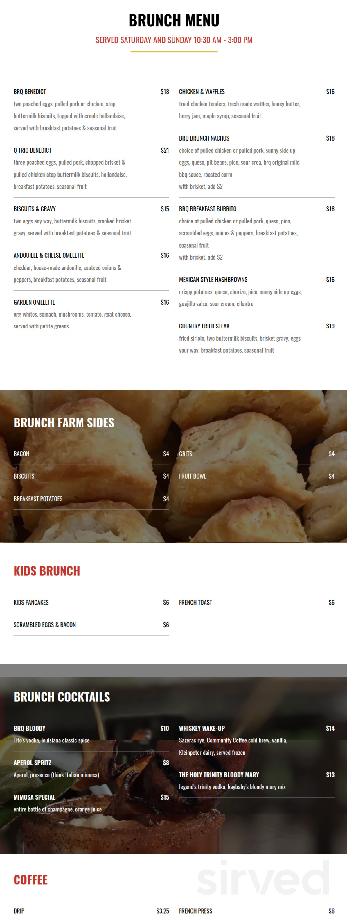 Menu for BRQ Seafood and Barbeque in Baton Rouge, LA | Sirved