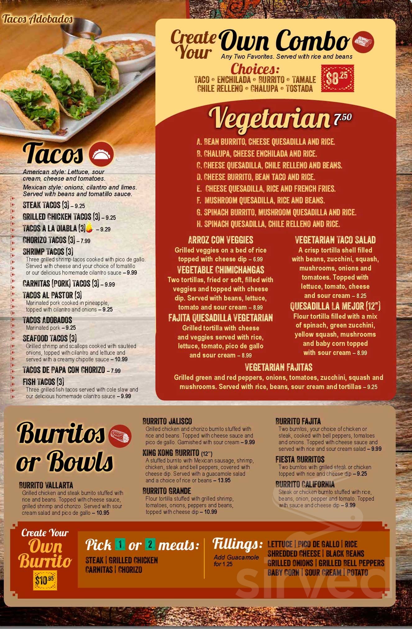 Menu - Forest VA's Fiesta Tapatia Mexican Restaurant | Sirved