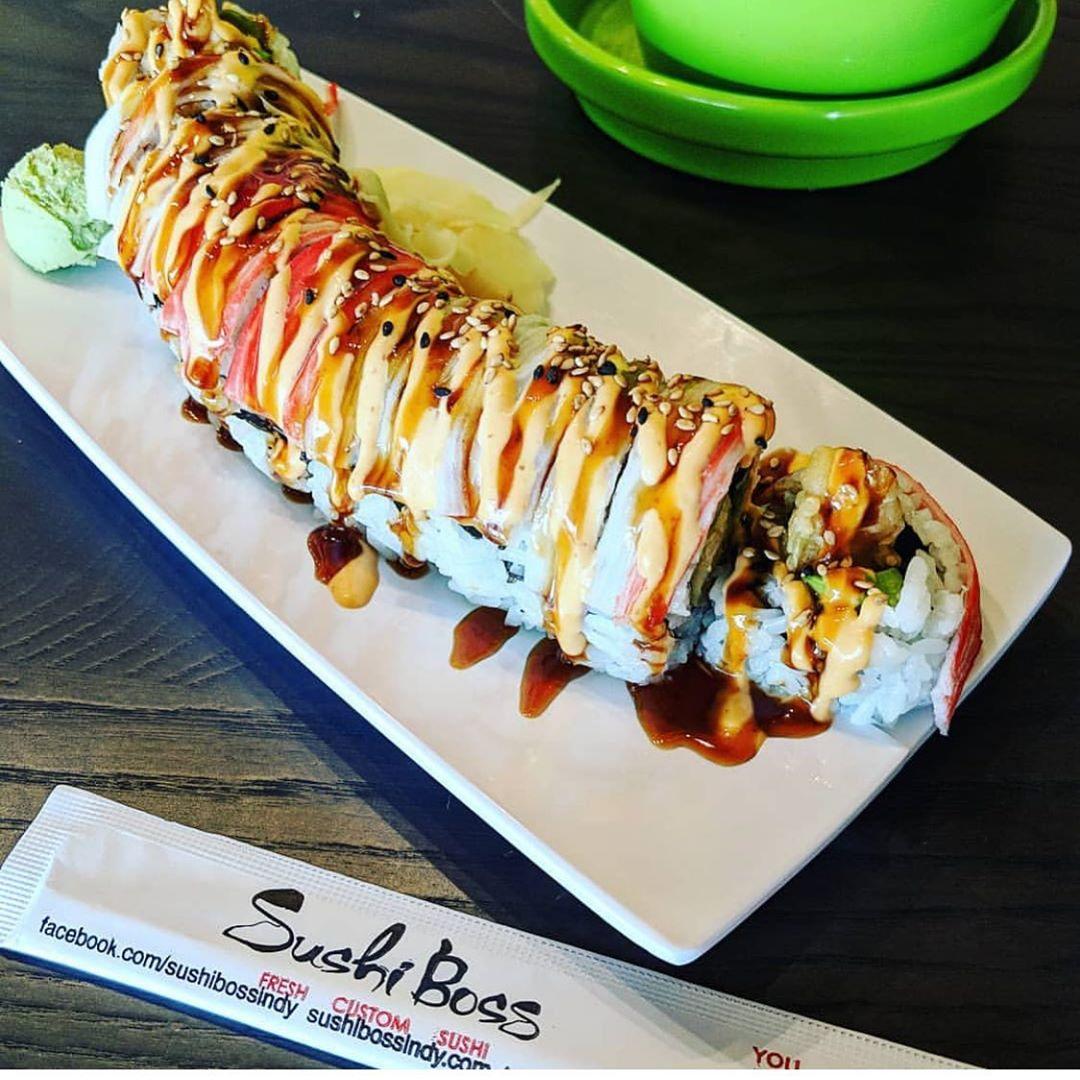 Sushi Boss menu in Indianapolis, Indiana, USA