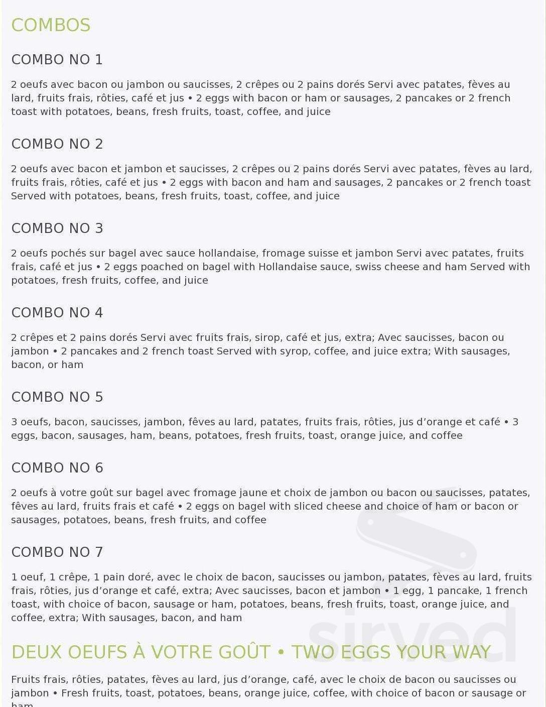 New Verdun Restaurant menu in Verdun, Quebec, Canada
