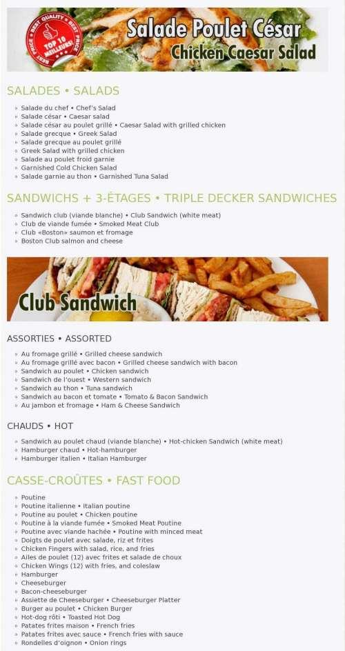 New Verdun Restaurant menu in Verdun, Quebec, Canada