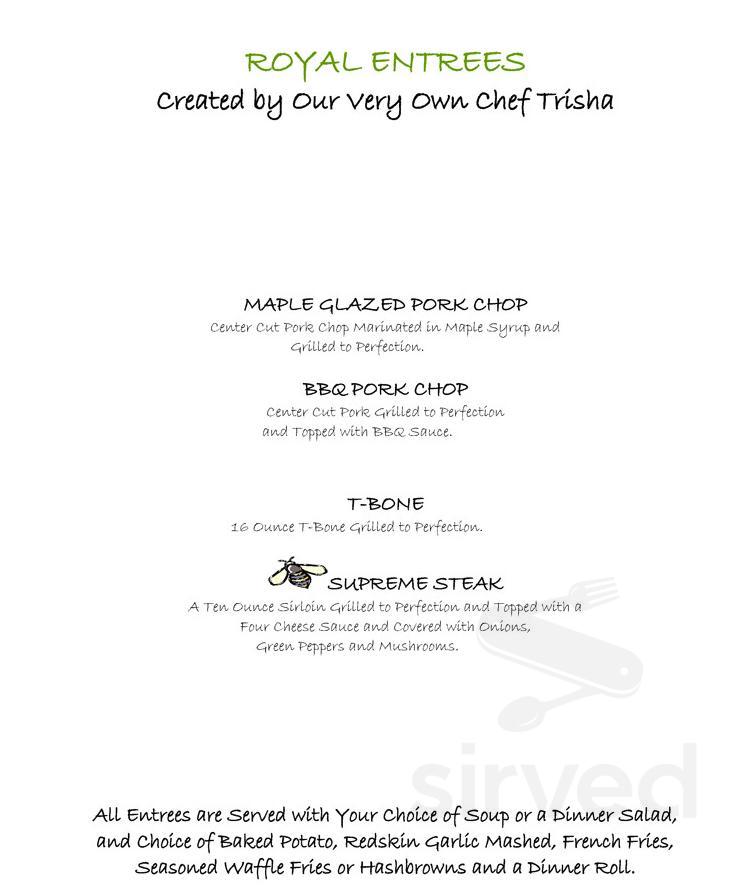 Queen Bee's Bar & Grill menu in Paynesville, Minnesota, USA