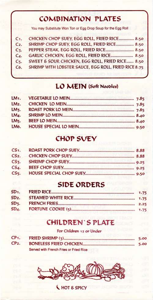 Chou Lee's menu in Lithonia, Georgia, USA