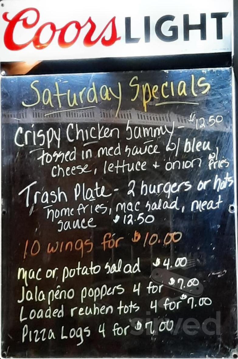 Bubby's Tavern menu in Canandaigua, New York, USA