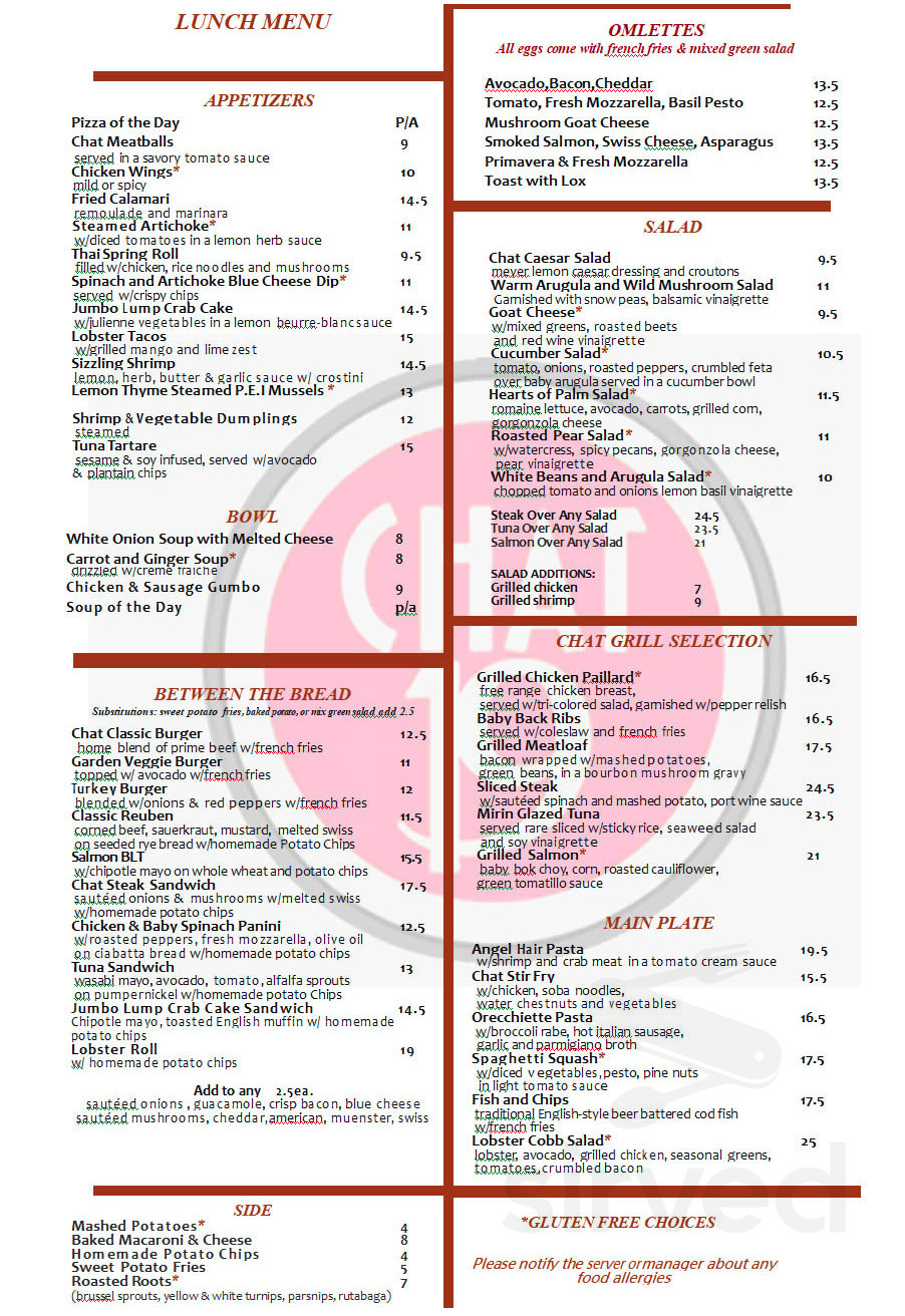 Chat 19 menus in Larchmont, New York, United States