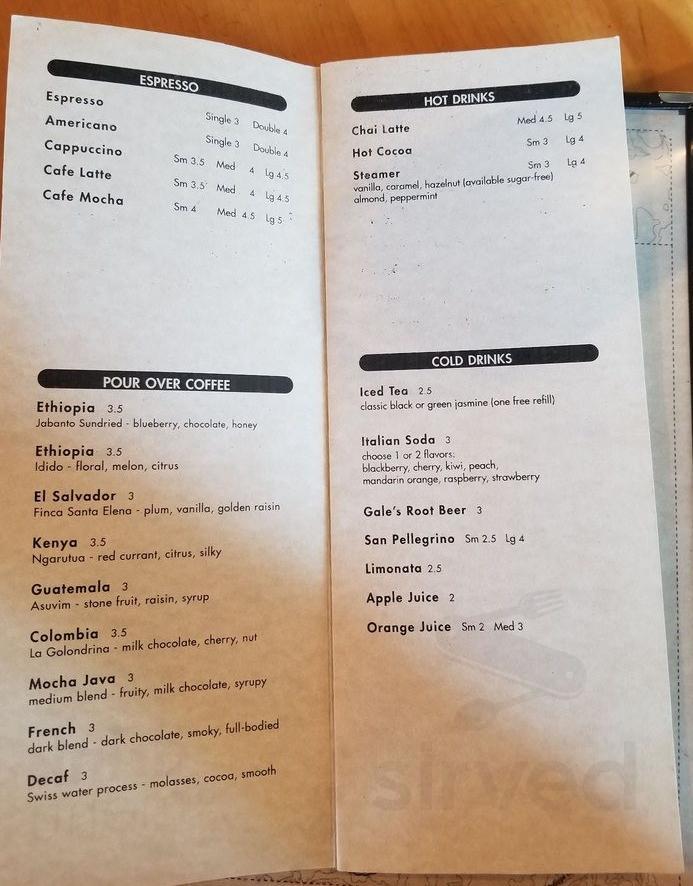Stomping Grounds Cafe menu in Ames, Iowa, USA