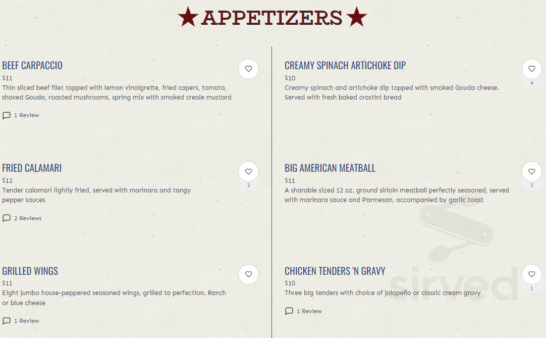 Citizens Grill menu in Conroe, Texas, USA
