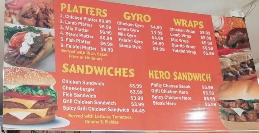 Halal boyz menu in Queens, New York, USA