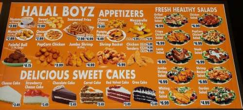 Halal boyz menu in Queens, New York, USA