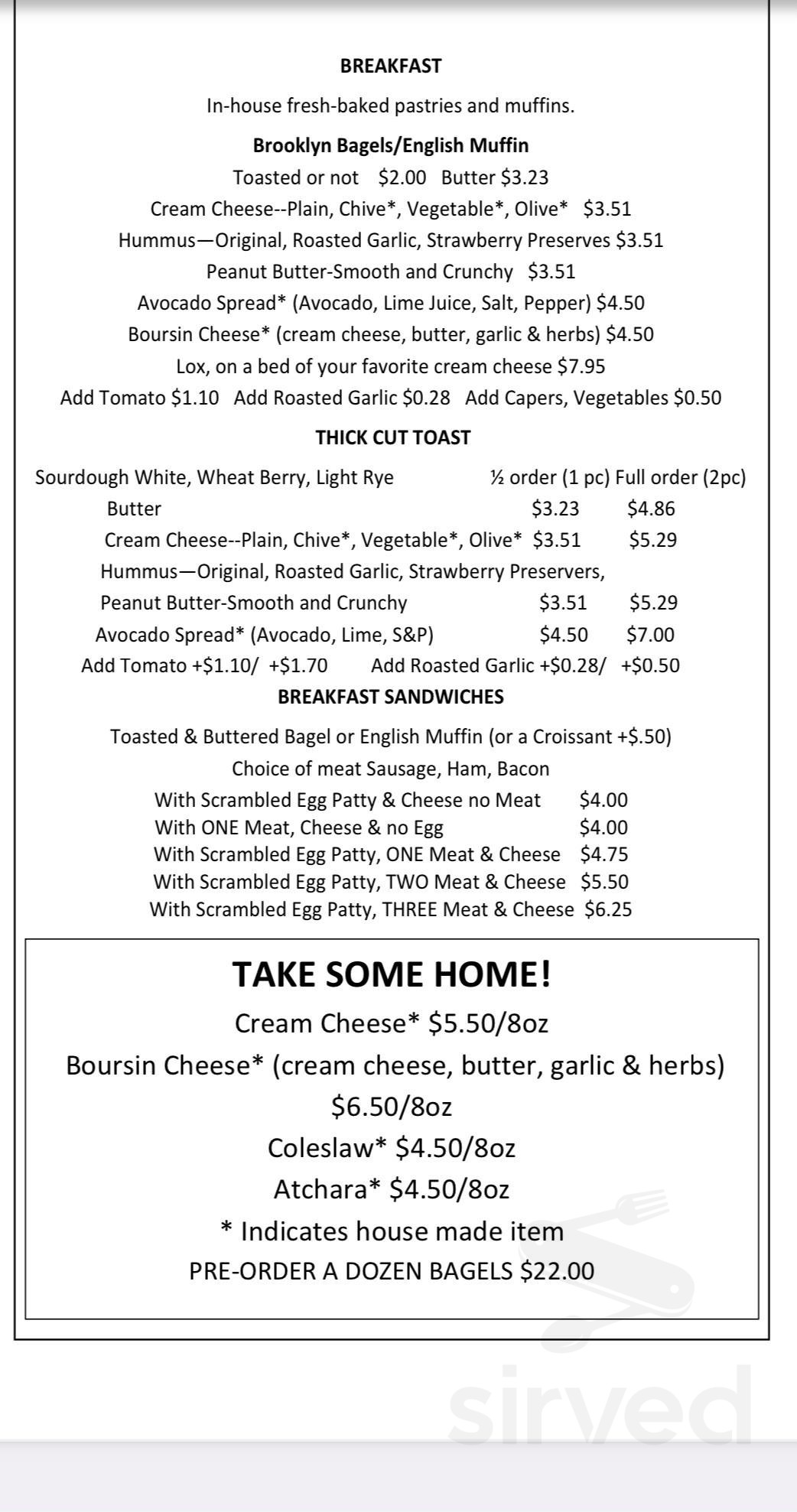 Menu - Brunswick ME's Bohemian Coffee House & Deli | Sirved
