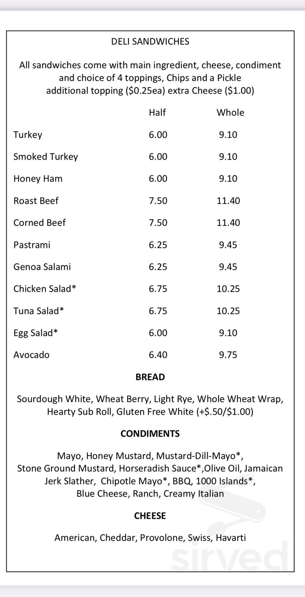 Menu - Brunswick ME's Bohemian Coffee House & Deli | Sirved