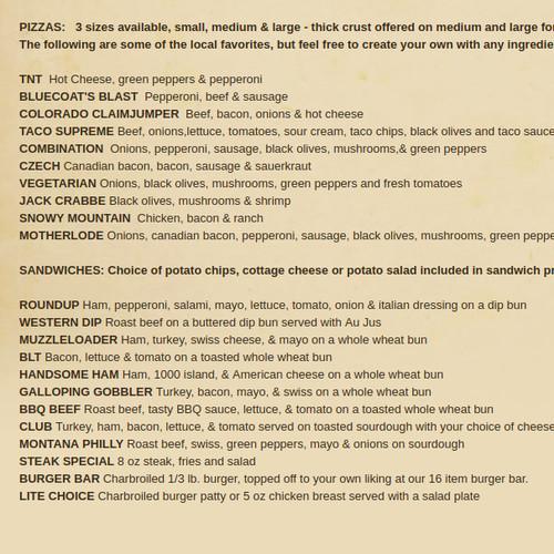 Little Big Men Pizza menu in Lewistown, Montana, USA