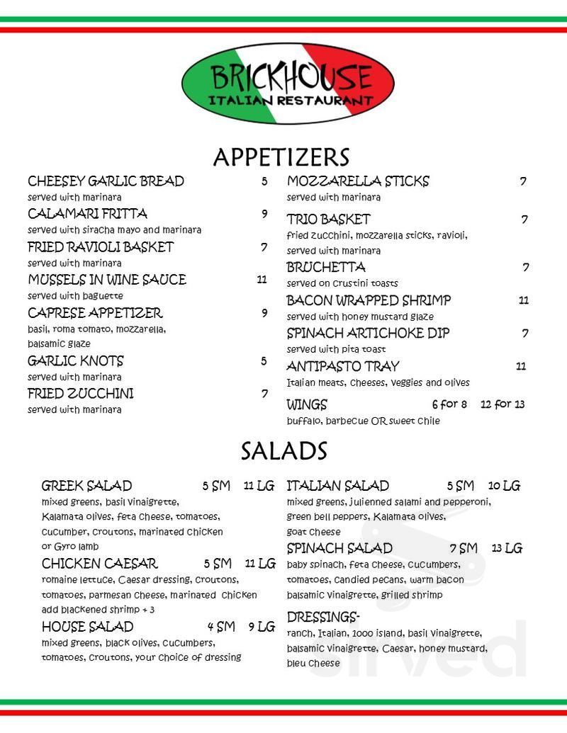 Brickhouse Pizzeria menus in Rifle, Colorado, United States