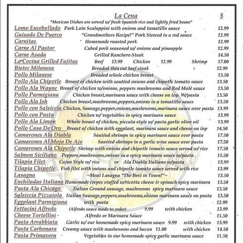 La Cocina menu in Round Rock, Texas, USA