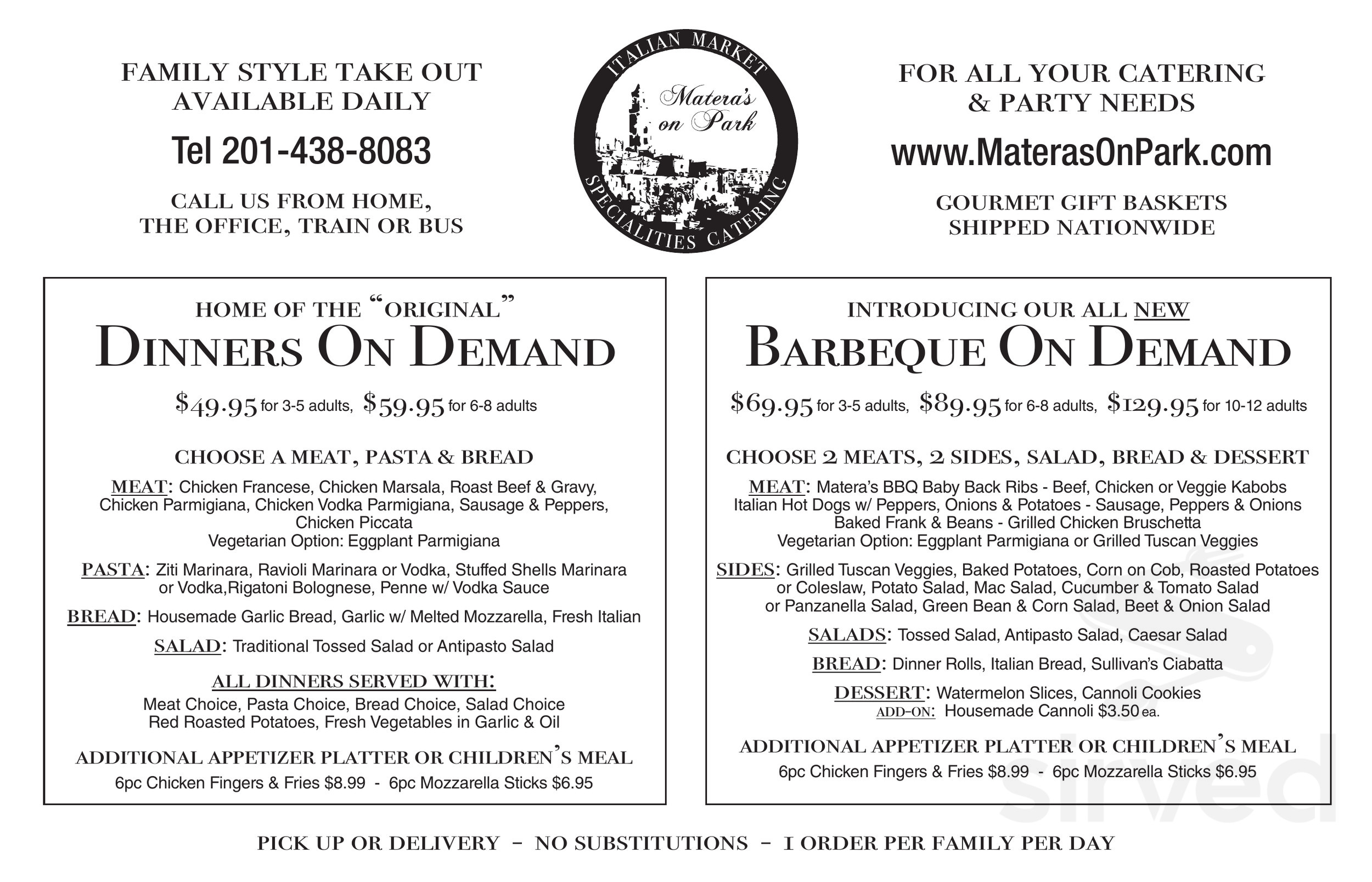 Matera's Italian Market menu in Rutherford, New Jersey, USA