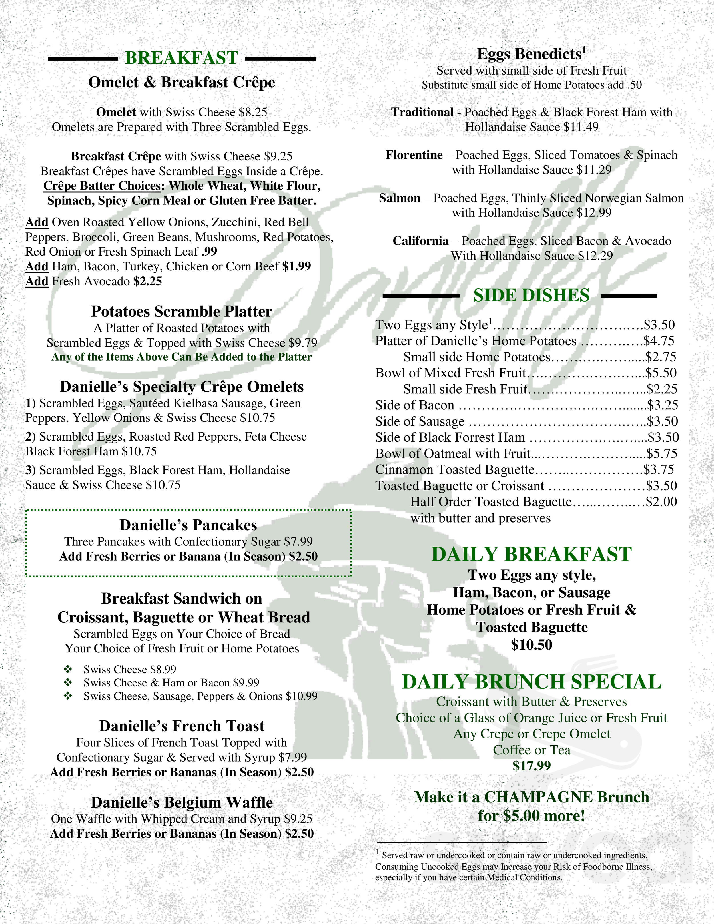 Danielle's Crêperie menus in Sacramento, California, United States
