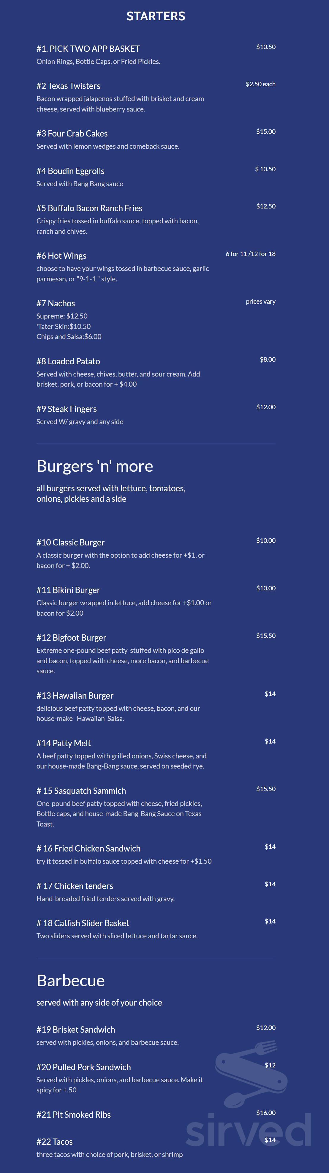 North Lake Grill menu in Willis, Texas, USA