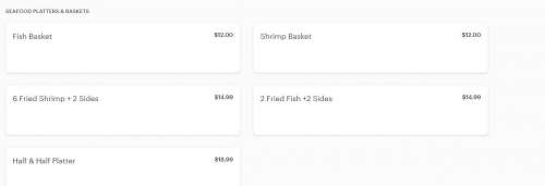 The Bayou Affect menu in Baton Rouge, Louisiana, USA